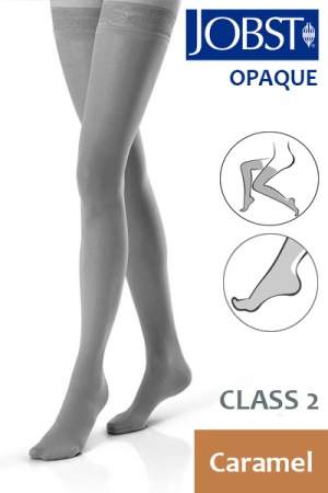 Jobst Opaque Class 2 Caramel Thigh High Compression Stockings ...