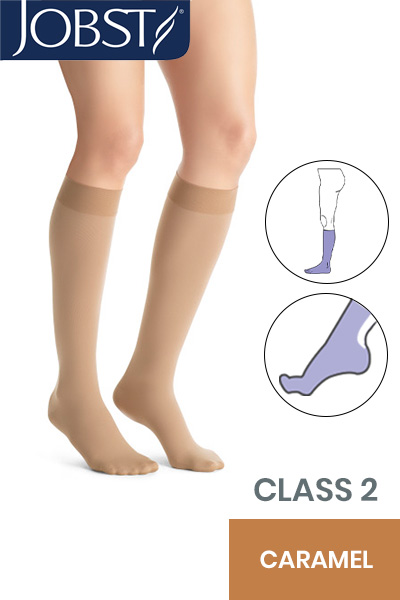 Jobst Opaque Class 2 Caramel Knee High Compression Stockings ...